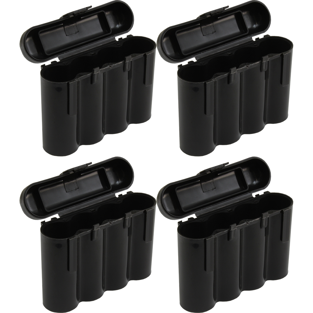 4 BLACK AA AAA BATTERY BATTERY PLASTIC STORAGE CASE HOLDER BOX USA SHIP ...